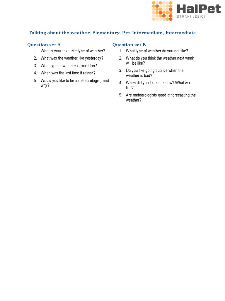 A Guide to Discussing the Weather: Common Questions to Ask and Topics ...