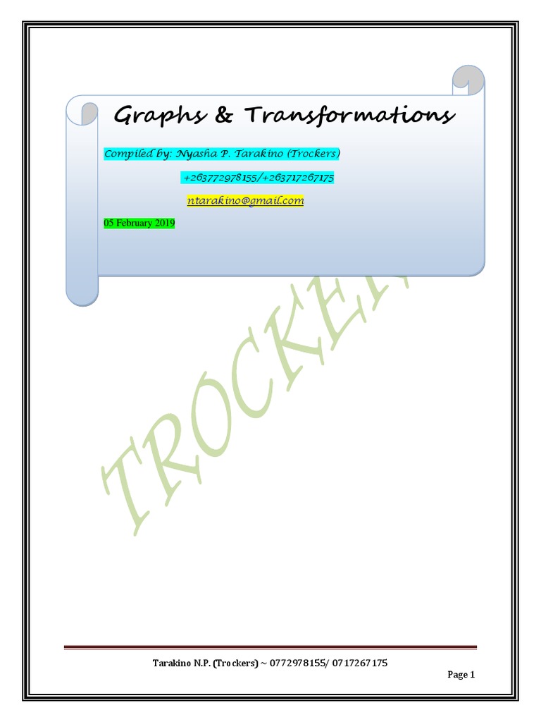 Graphs & Transformations Notes by Trockers | PDF | Euclidean Vector ...