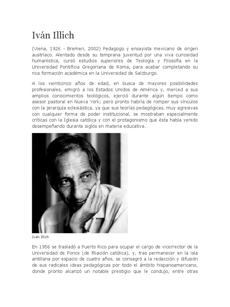 Iván Illich Autor | PDF