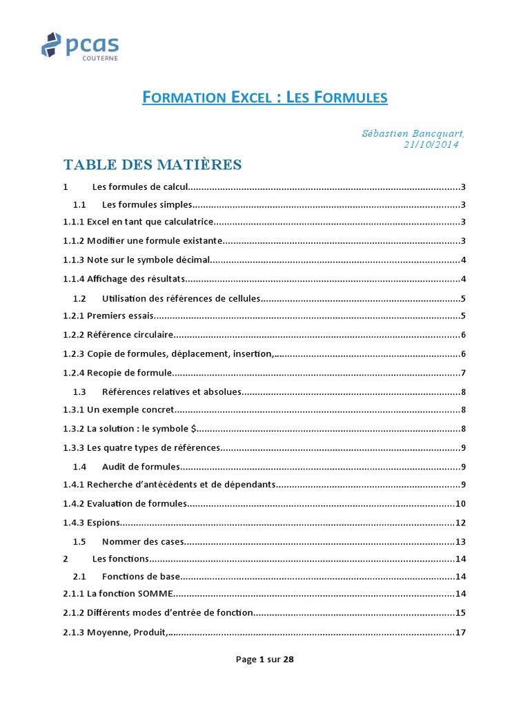 Guide des Formules Excel 2023 | PDF | Microsoft Excel | Arrondi ...