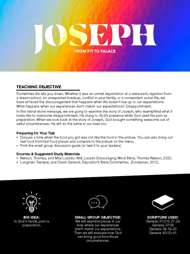 Joseph - Stand Alone Message | PDF