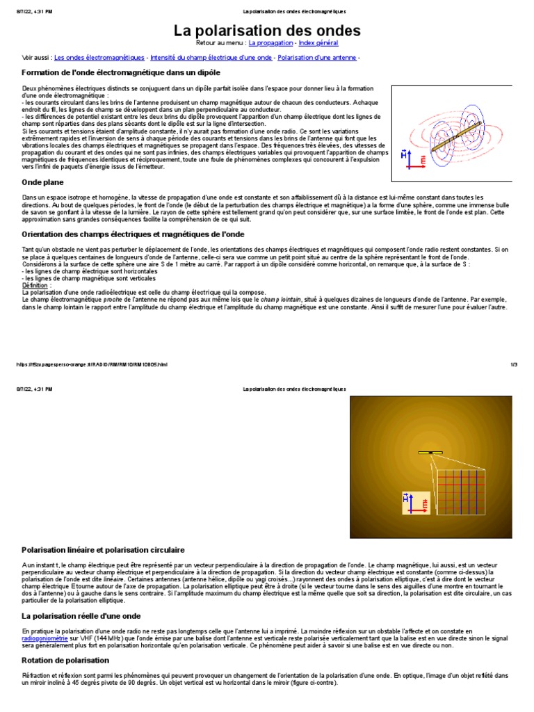 Polarisation des ondes électromagnétiques | PDF | Polarisation (optique ...
