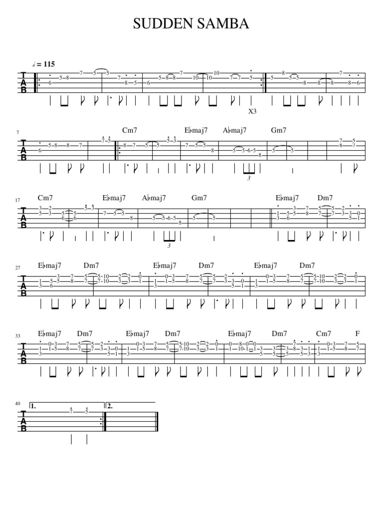 SUDDEN - SAMBA Bass | PDF