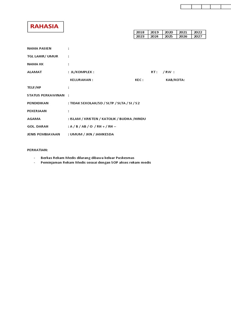 Format Rekam Medis Chusna | PDF