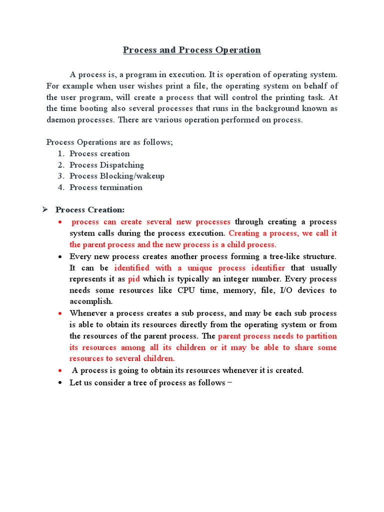 Process and Process Operation | Download Free PDF | Process (Computing) | Operating System
