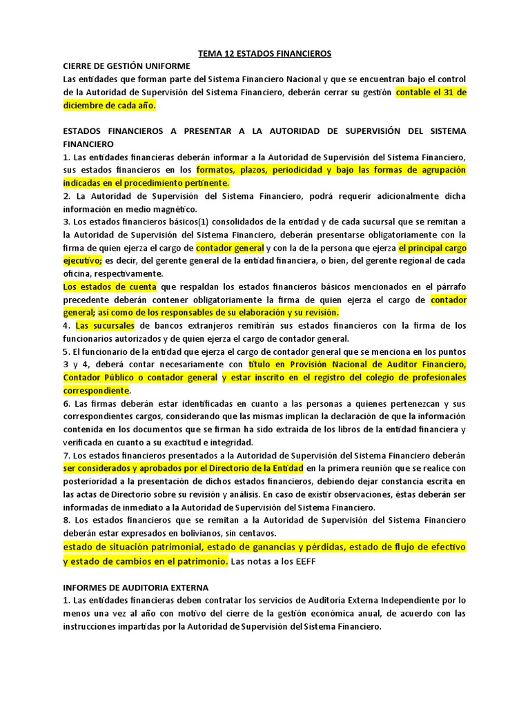 Tema 12 EEFF | Download grátis PDF | Contabilidad | Moneda