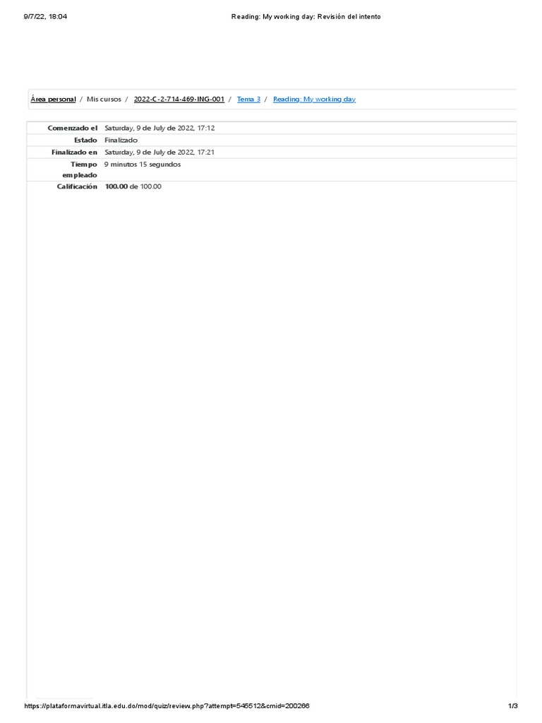My Early Working Day Routine | PDF | Linguistics