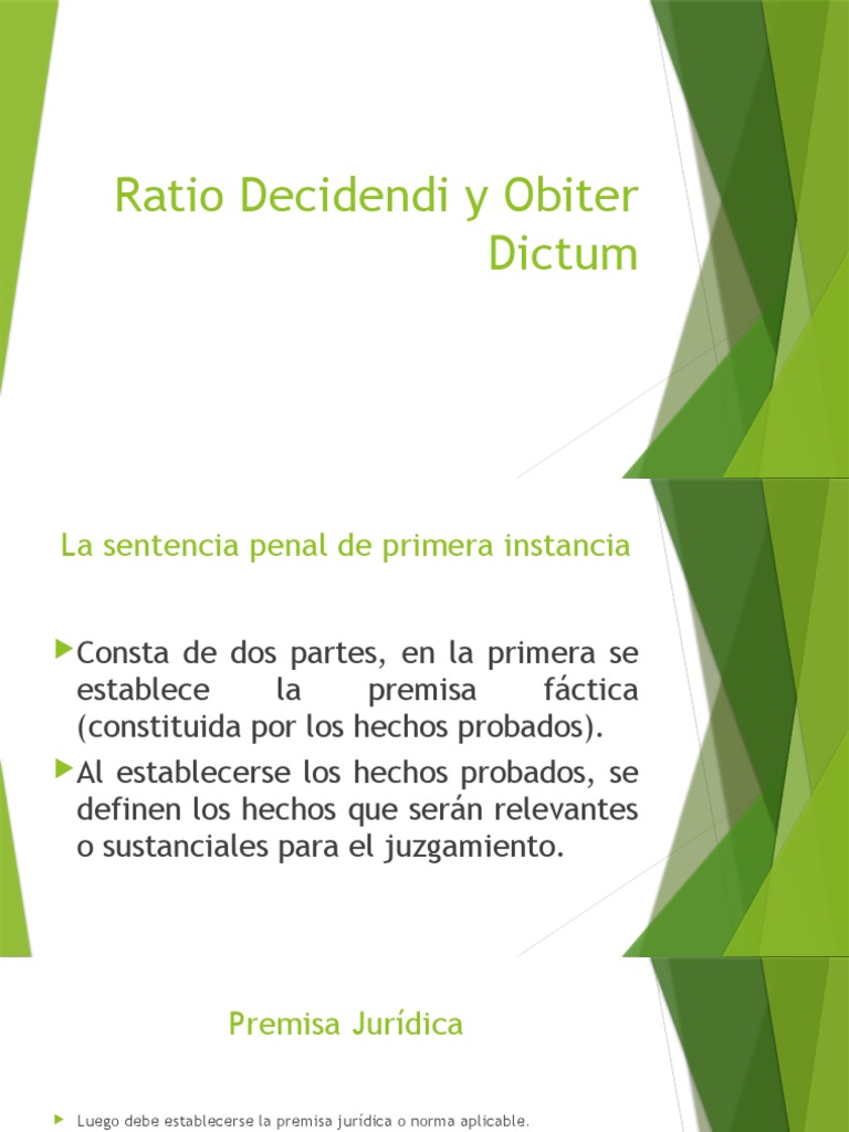 Ratio Decidendi y Obiter Dictum | PDF | Derecho penal | Juez