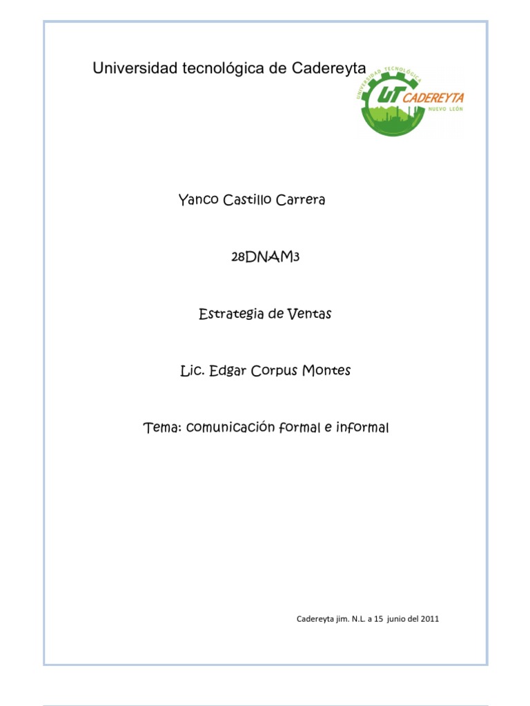 Ejemplos de Comunicación Formal e Informal | PDF | Marketing | Publicidad Ejemplos de Comunicación Formal e Informal | PDF | Marketing | Publicidad