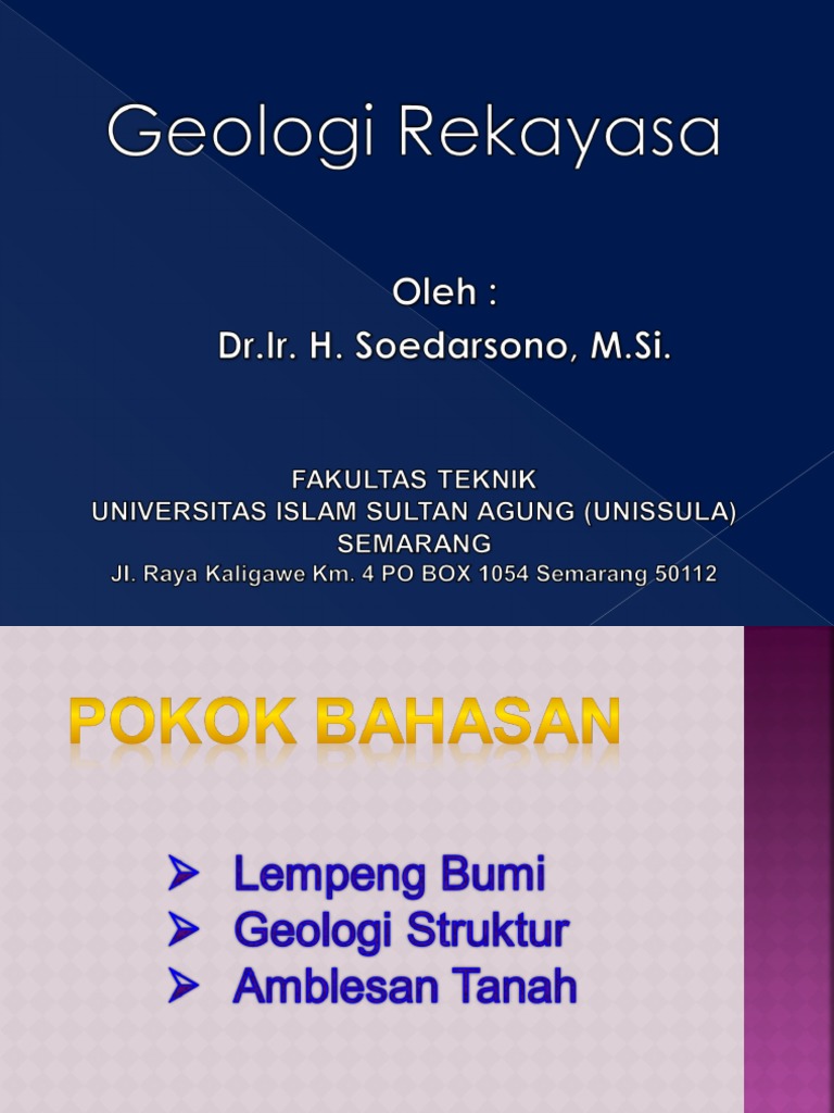 Geologi Rekayasa 1 - Versi Lengkap | PDF