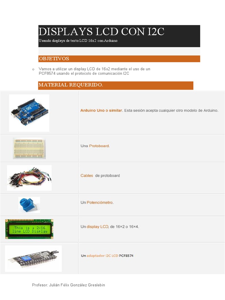Displays LCD Con I2c | PDF | Bienes manufacturados | Ingeniería Informática