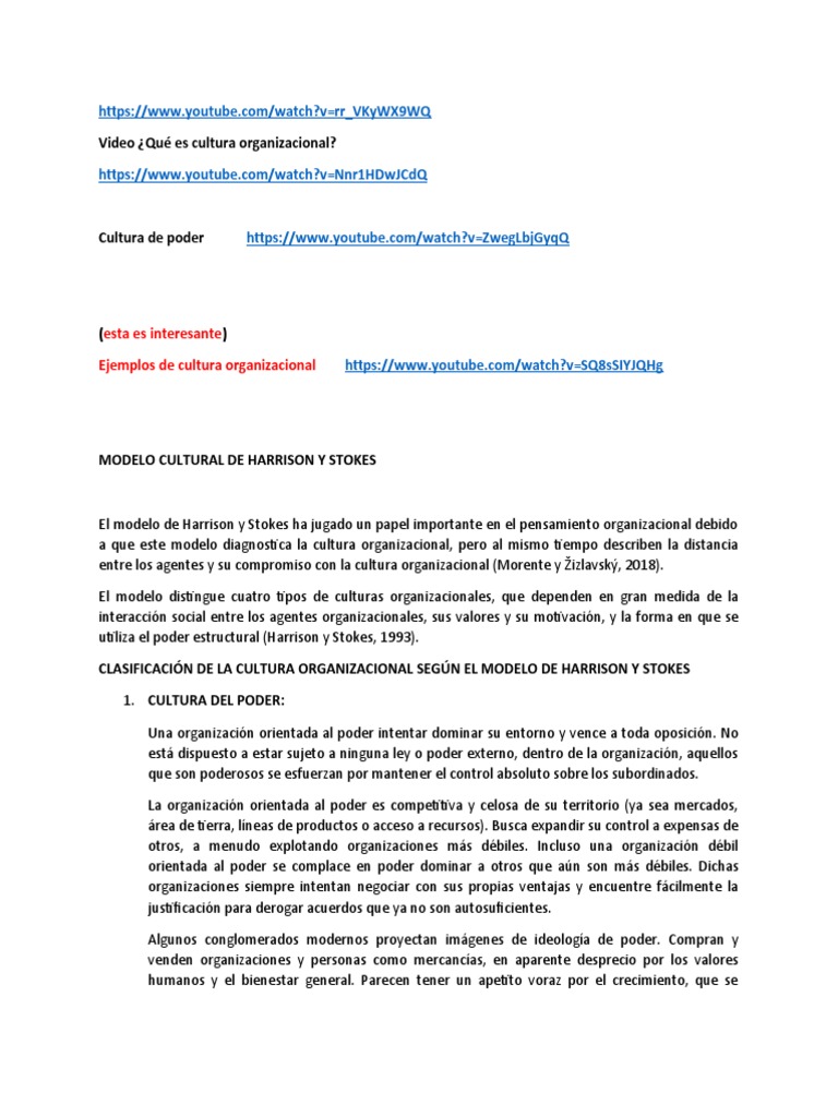 Trabajo Harrison y Stokes (1) Expo 2 | PDF | Cultura organizacional ...
