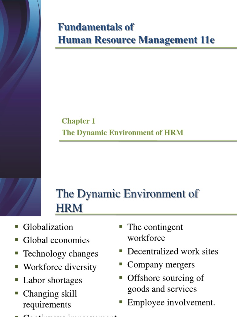 CH 01 - The Dynamic Environment of HRM | PDF | Human Resource ...