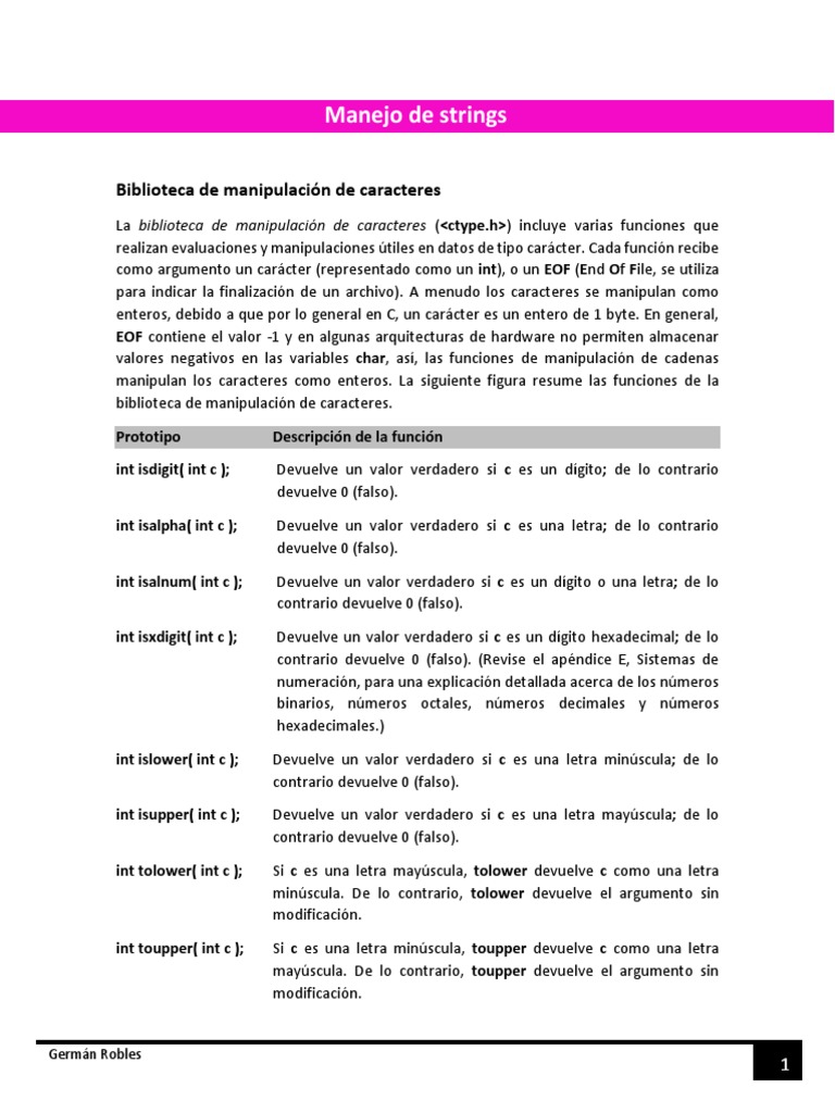 Manejo de Strings | Descargar gratis PDF | Cadena (informática ... Manejo de Strings | Descargar gratis PDF | Cadena (informática ...