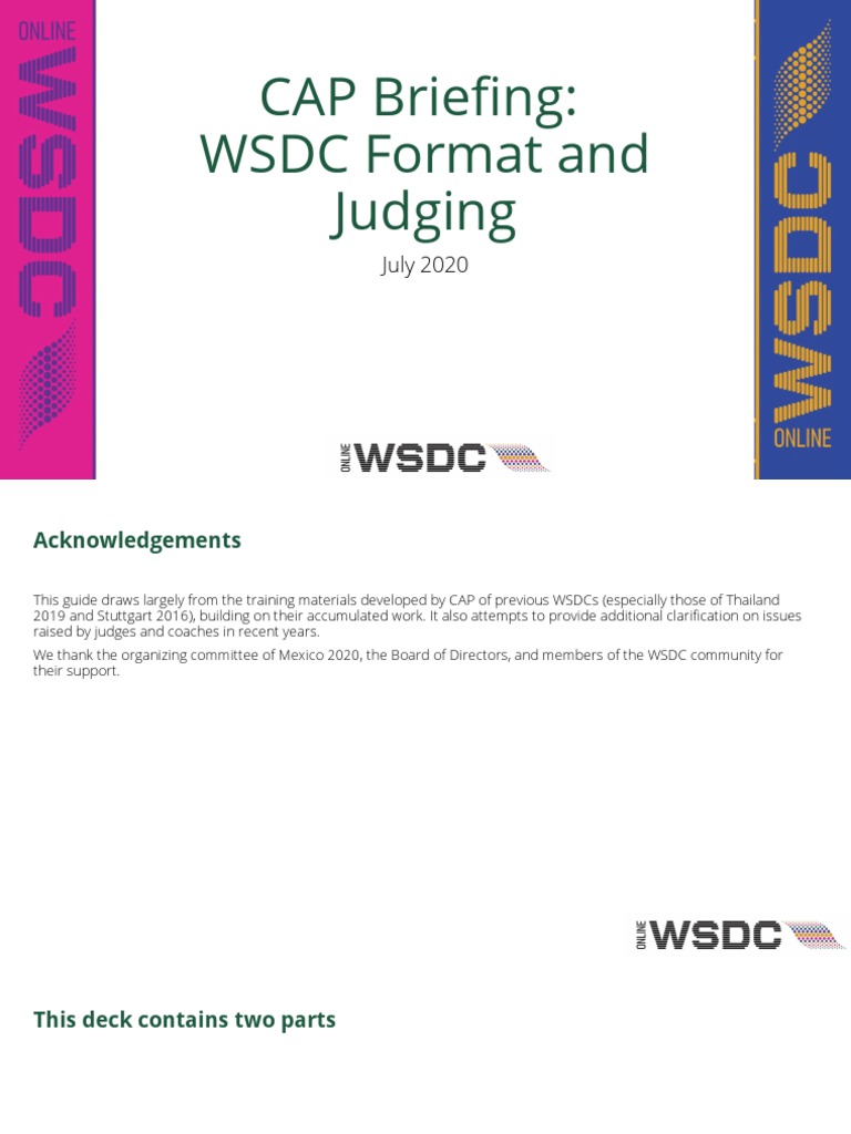 Online WSDC 2020 Debate and Judge Briefing | PDF | Argument | Logic