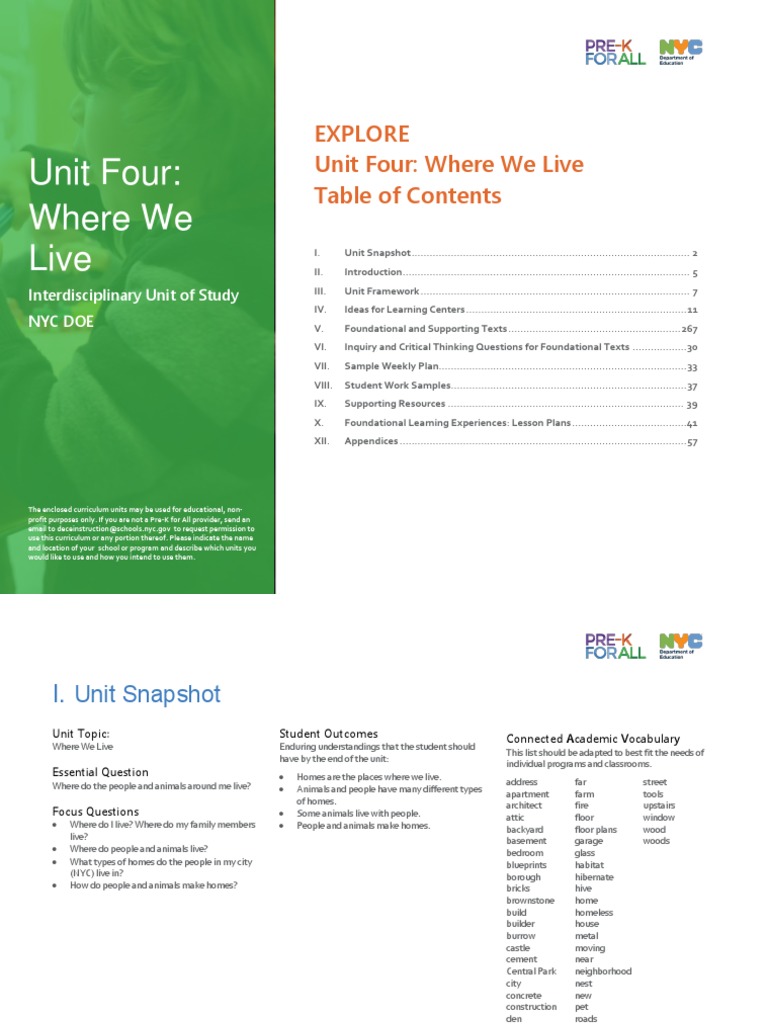 Unit 4 Where We Live Explore | PDF | Learning | Cognition