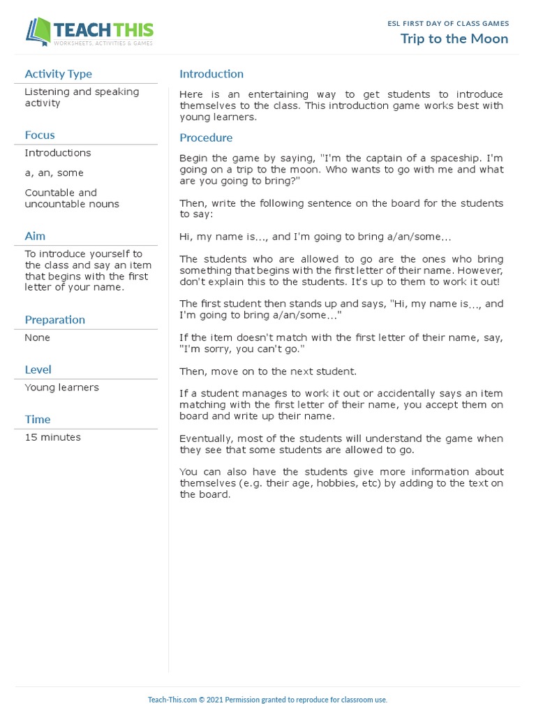 Trip To The Moon | PDF | Grammar | Human Communication