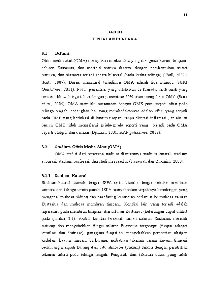 Otitis Media Akut: Definisi, Stadium, dan Etiologi | PDF