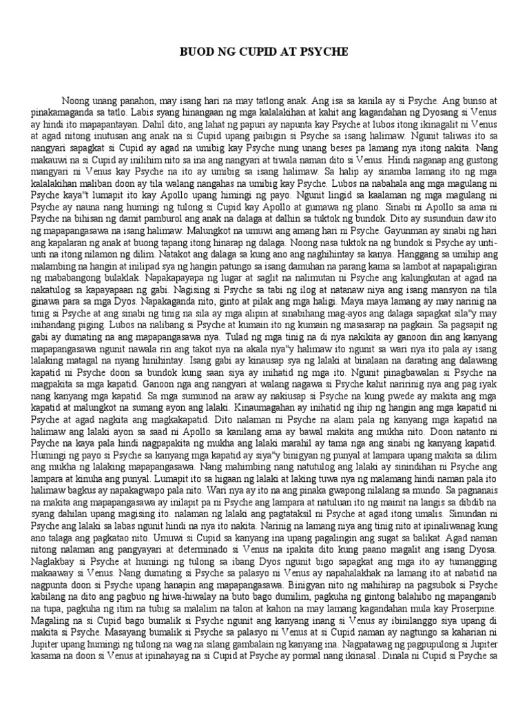 Buod NG Cupid at Psyche | PDF