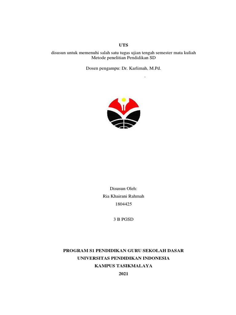Uts Metode Penelitian PGSD | PDF