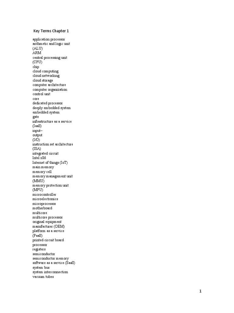 Key Terms Chapter 1 | PDF