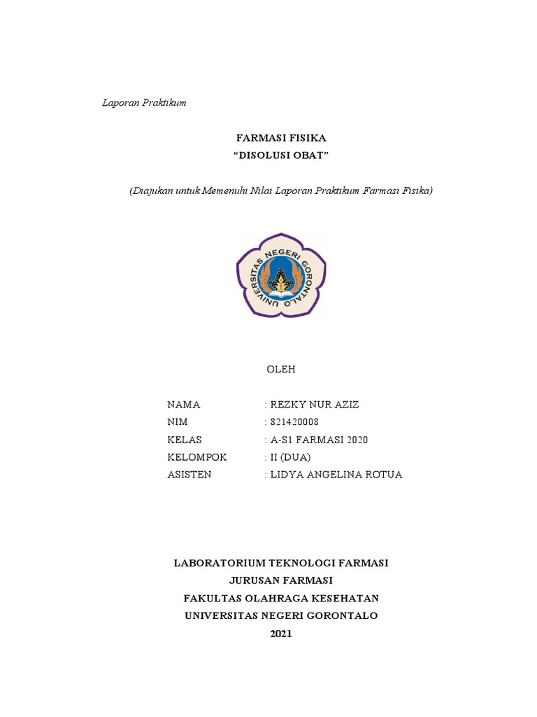 Uji Disolusi Obat Kapsul Asam Mefenamat | PDF