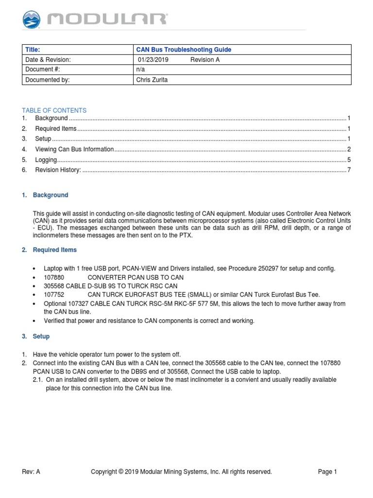 CAN Bus Troubleshooting Guide | PDF | Bit Rate | Usb CAN Bus Troubleshooting Guide | PDF | Bit Rate | Usb
