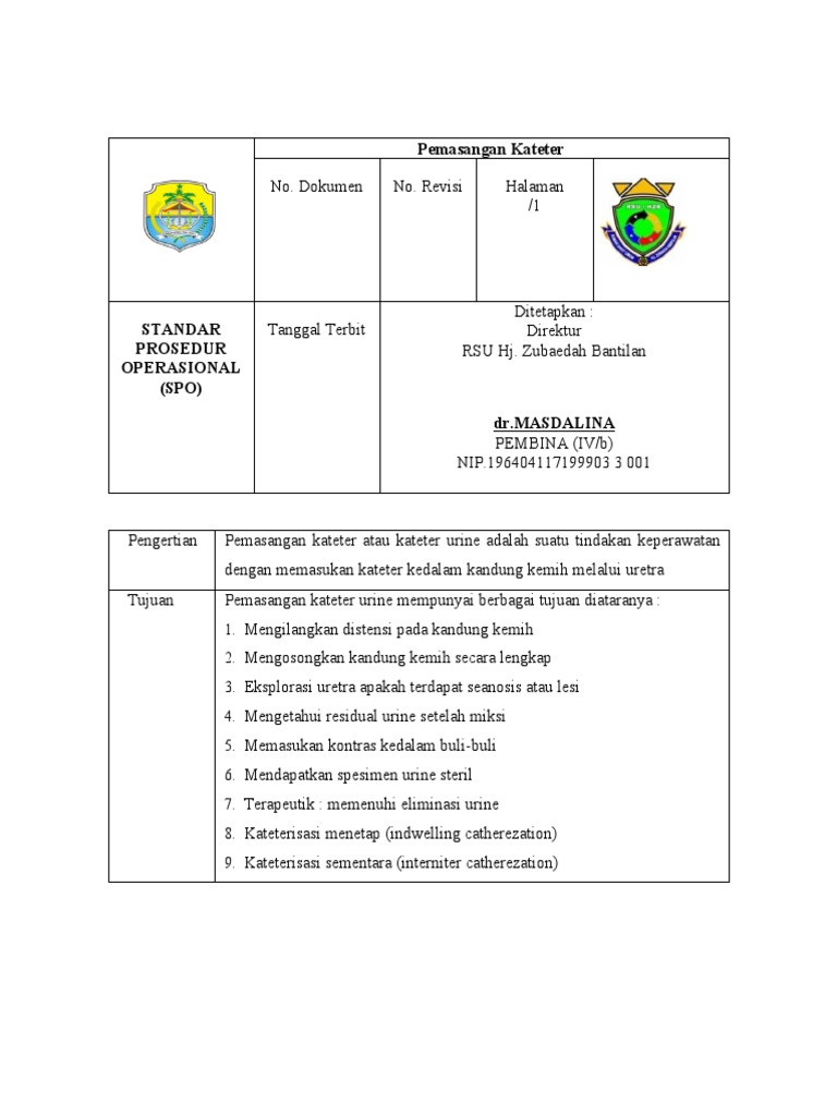 Memahami Prosedur Pemasangan Kateter Urine | PDF