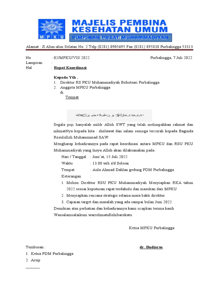 Surat Surat Mpku PADA DIREKTUR PKU | PDF