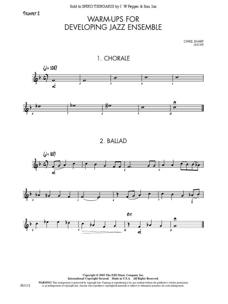 Warm-Ups For Developing Jazz Ens-Trum2 | PDF