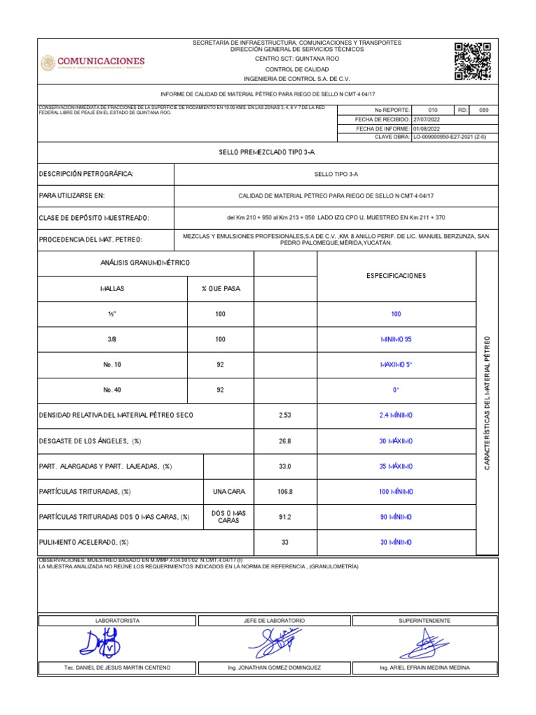 Report e Calidad | PDF
