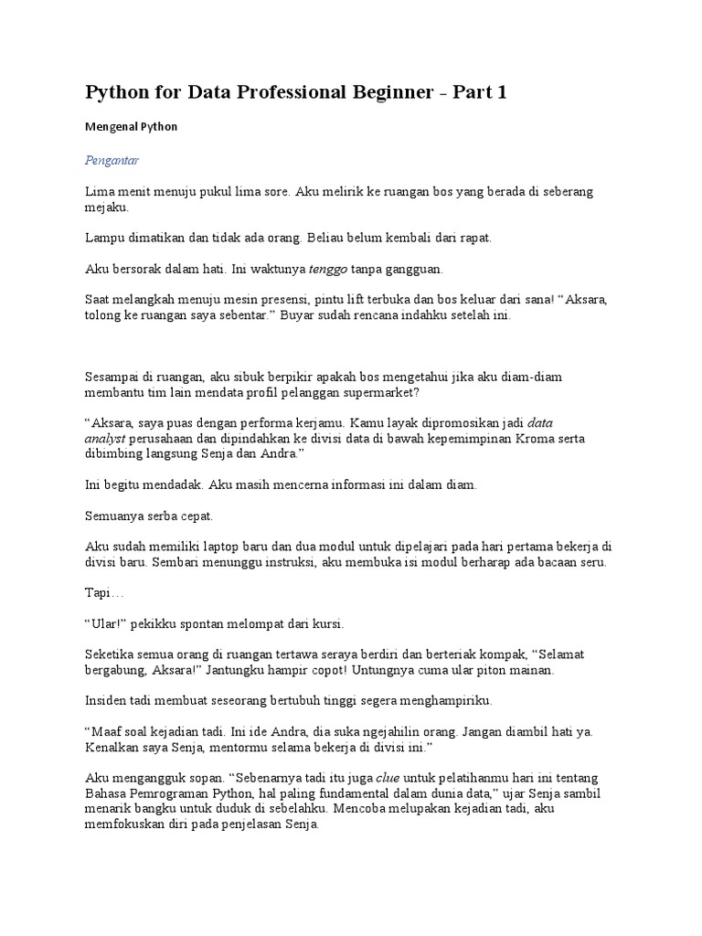 Python For Data Professional Beginner-1 | PDF