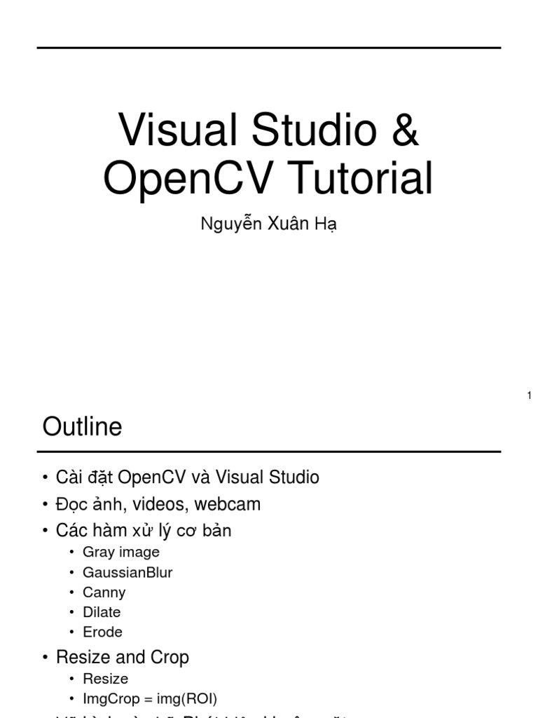 Tutorial - OpenCV - Visual Studio - 0.1ha | PDF
