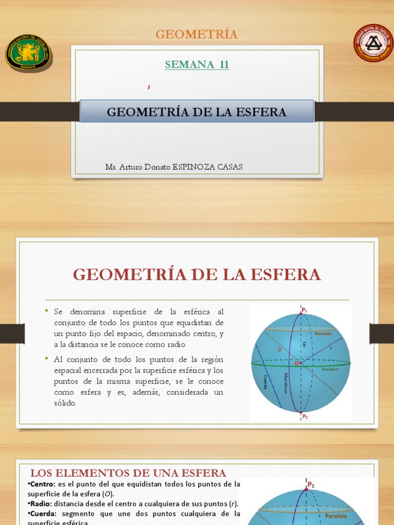 Elementos y propiedades de la esfera | PDF | Esfera | Objetos geométricos
