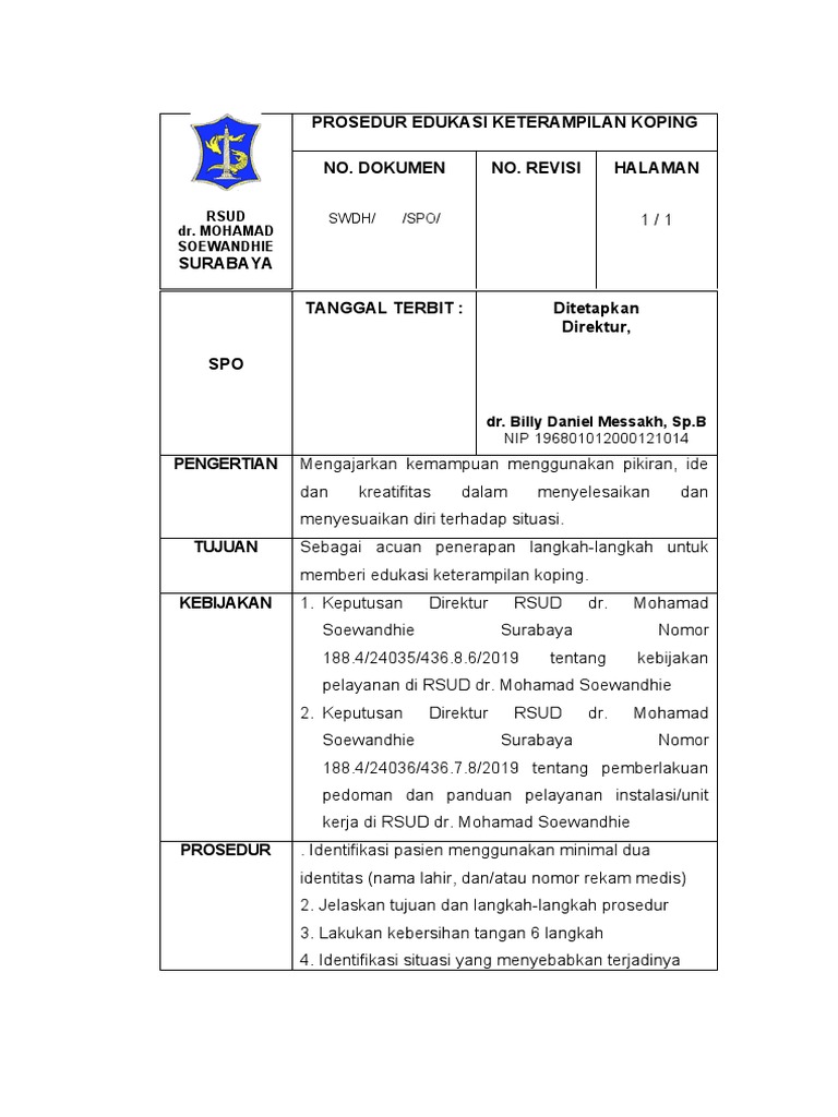 SPO Edukasi Keterampilan Koping | PDF