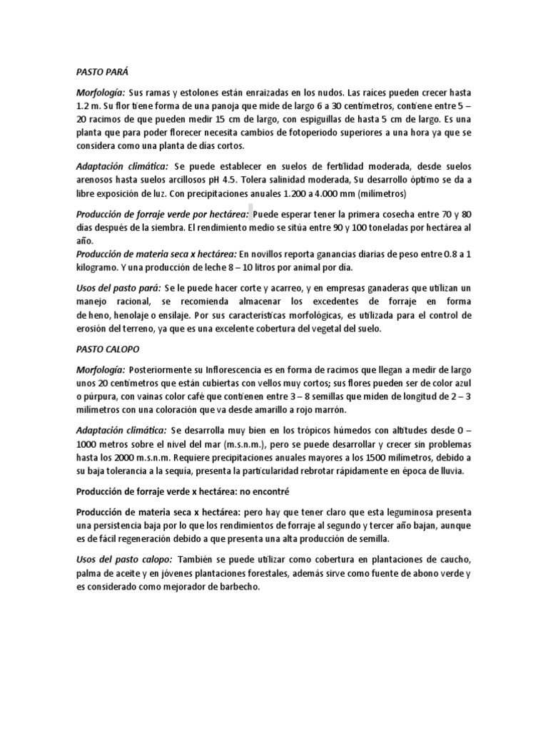 Pasto Pará-Pasto Calopo Expo | PDF | Pasto | Lluvia