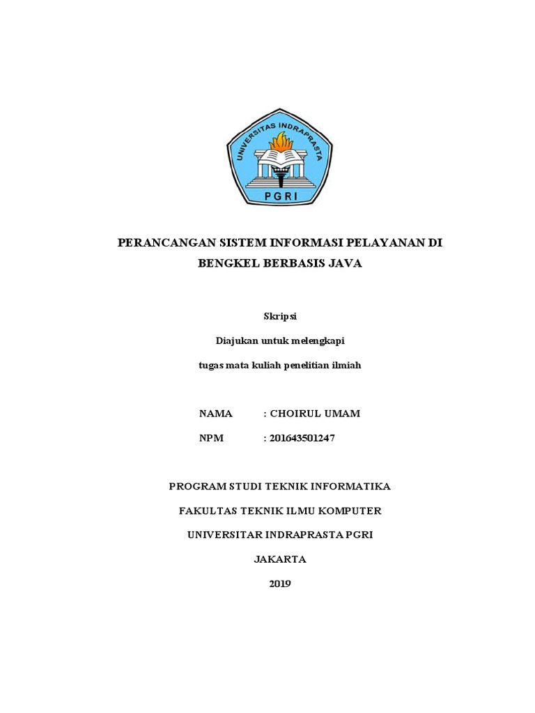 Perancangan Sistem Informasi Pelayanan Di Bengkel Berbasis Java | PDF