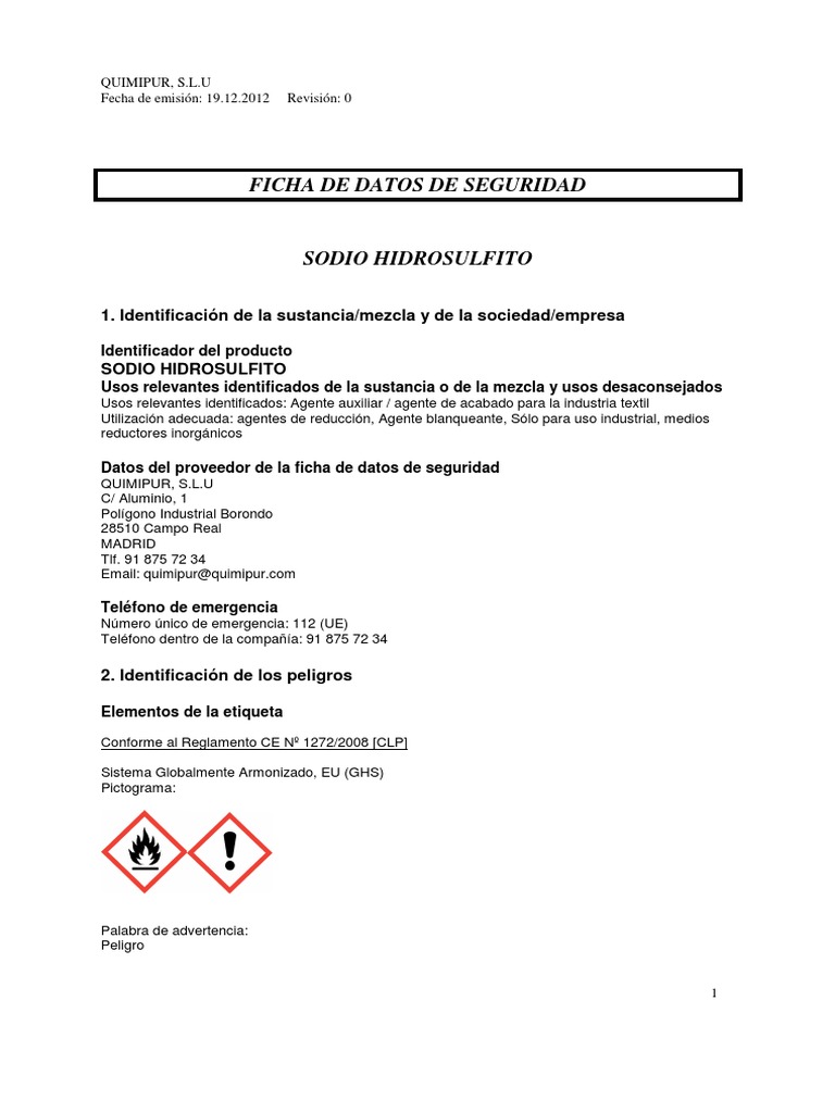 Sodio Metálico | PDF | Agua | Toxicidad