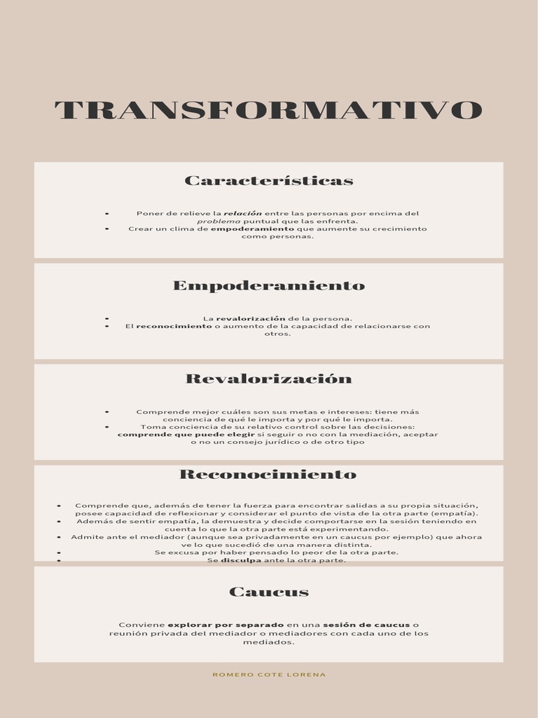 Características y beneficios de la mediación transformativa | PDF
