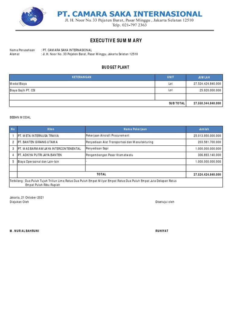 PT CSI executive summary | PDF