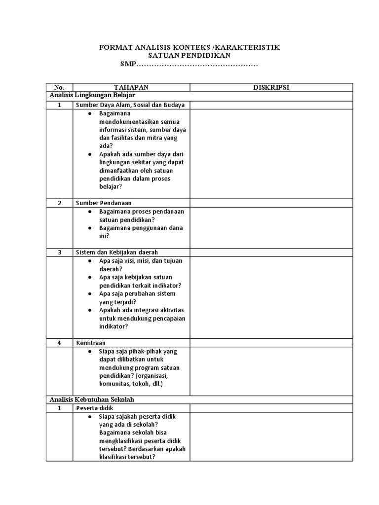 Format Analisis Konteks (Kosp) | PDF