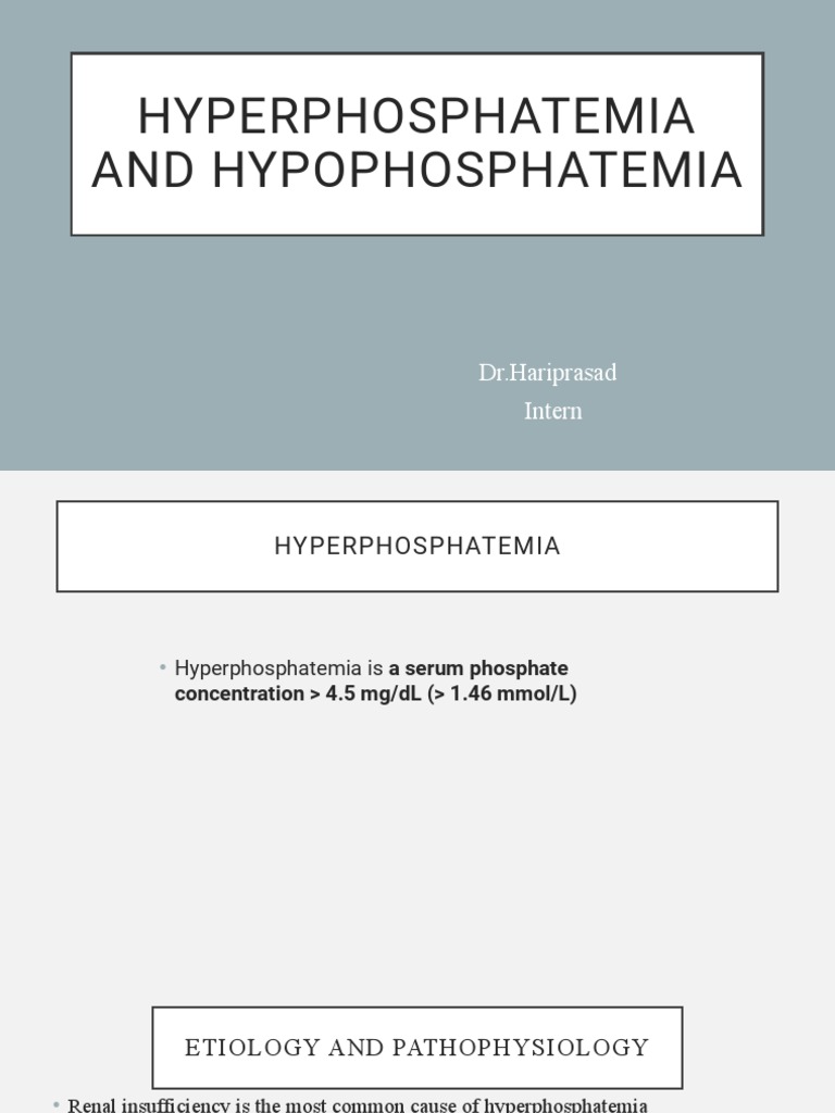 Hyperphosphatemia and Hypophosphatemia | PDF | Vitamin D | Human ...