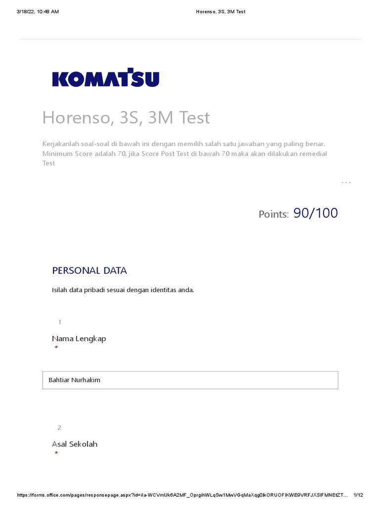 Horenso, 3S, 3M Test | PDF