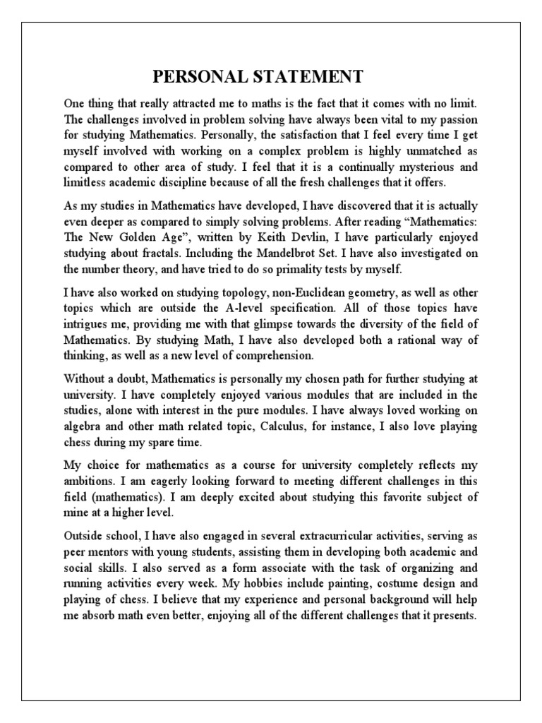Personal Statement | PDF