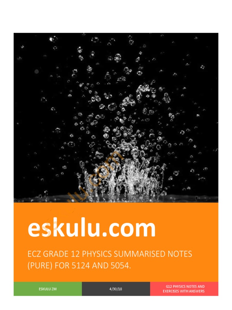 Grade 12 Physics Notes | Download Free PDF | Transformer ...