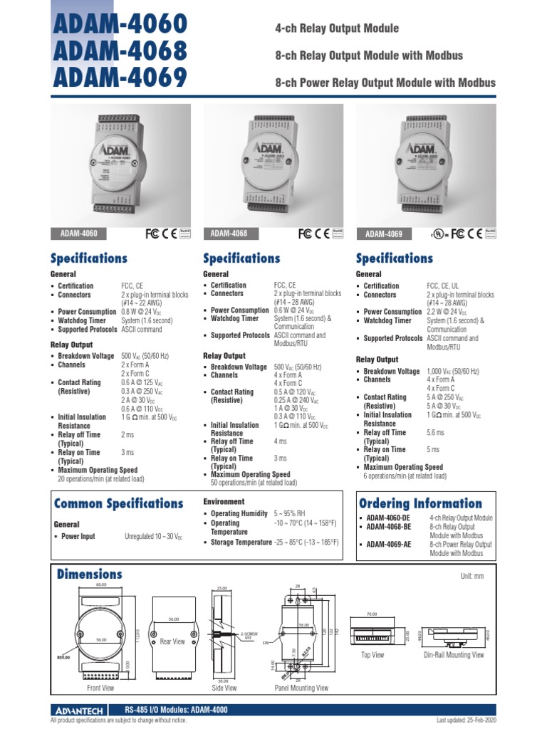 ADAM relay modules guide | PDF | Relay | Computer Engineering