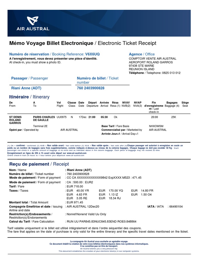 Your Electronic Ticket Receipt | PDF