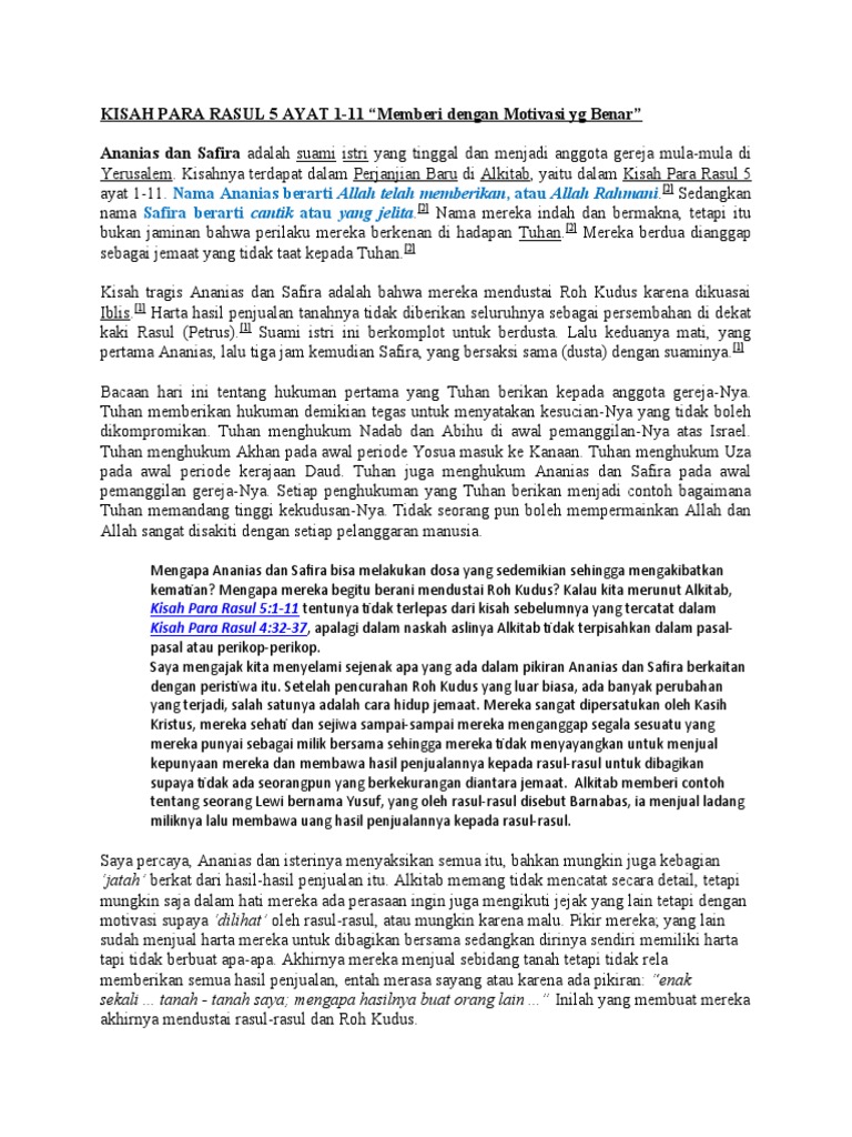 Kisah para Rasul 5 Ayat 1 | PDF