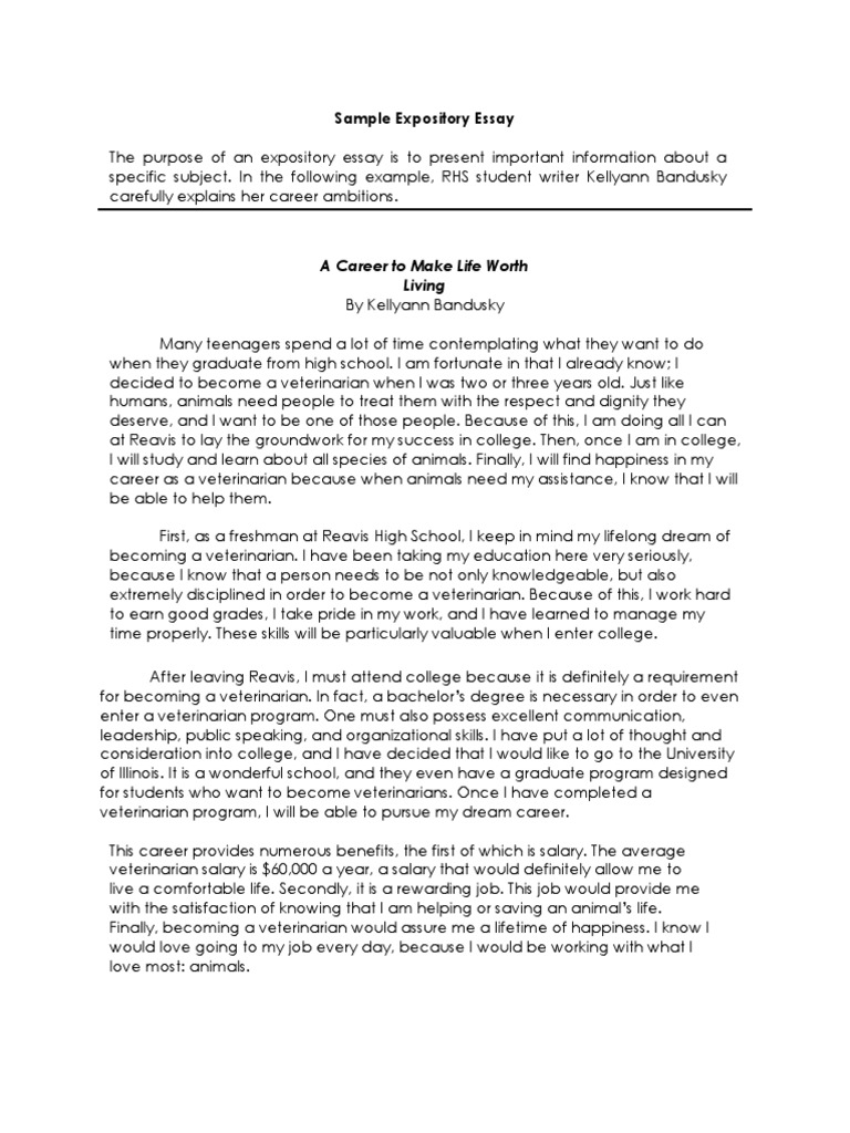 A Career To Make Life Worth Living (Expository Essay) | PDF | Essays ...