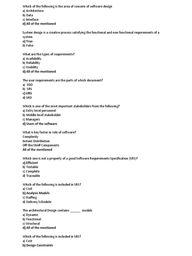 Sda MCQS | PDF | Use Case | Information Management